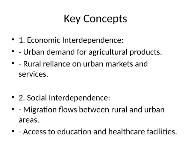 Rural and Urban settlements Interdependence | PPT