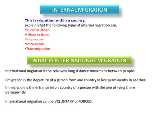 Rural urban migration | PPTX