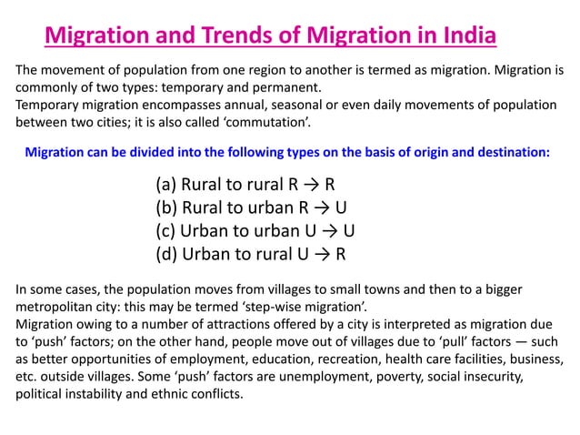 Rural urban migration | PPTX