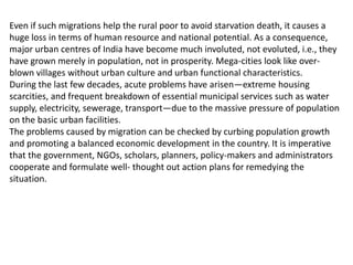 Rural urban migration | PPTX