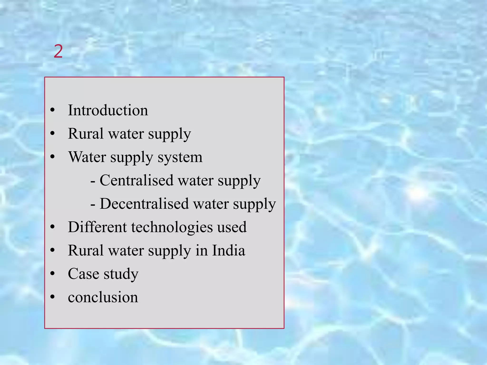 Rural water supply | PPTX