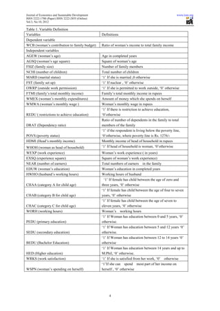 Rural women’s contribution in family budget a case study of district layyah | PDF