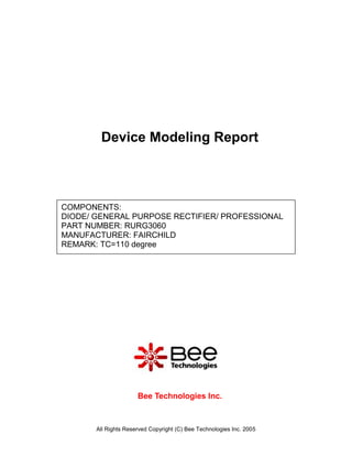 SPICE MODEL of RURG3060 , TC=110degree (Professional Model) in SPICE ...