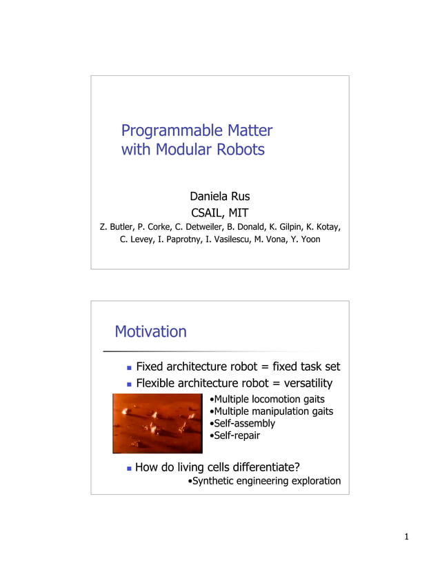 Programmable Matter with Modular Robots | PDF | Robotics | Technology ...