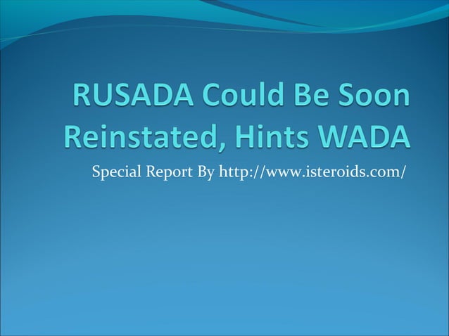 RUSADA Could Be Soon Reinstated, Hints WADA | PPT