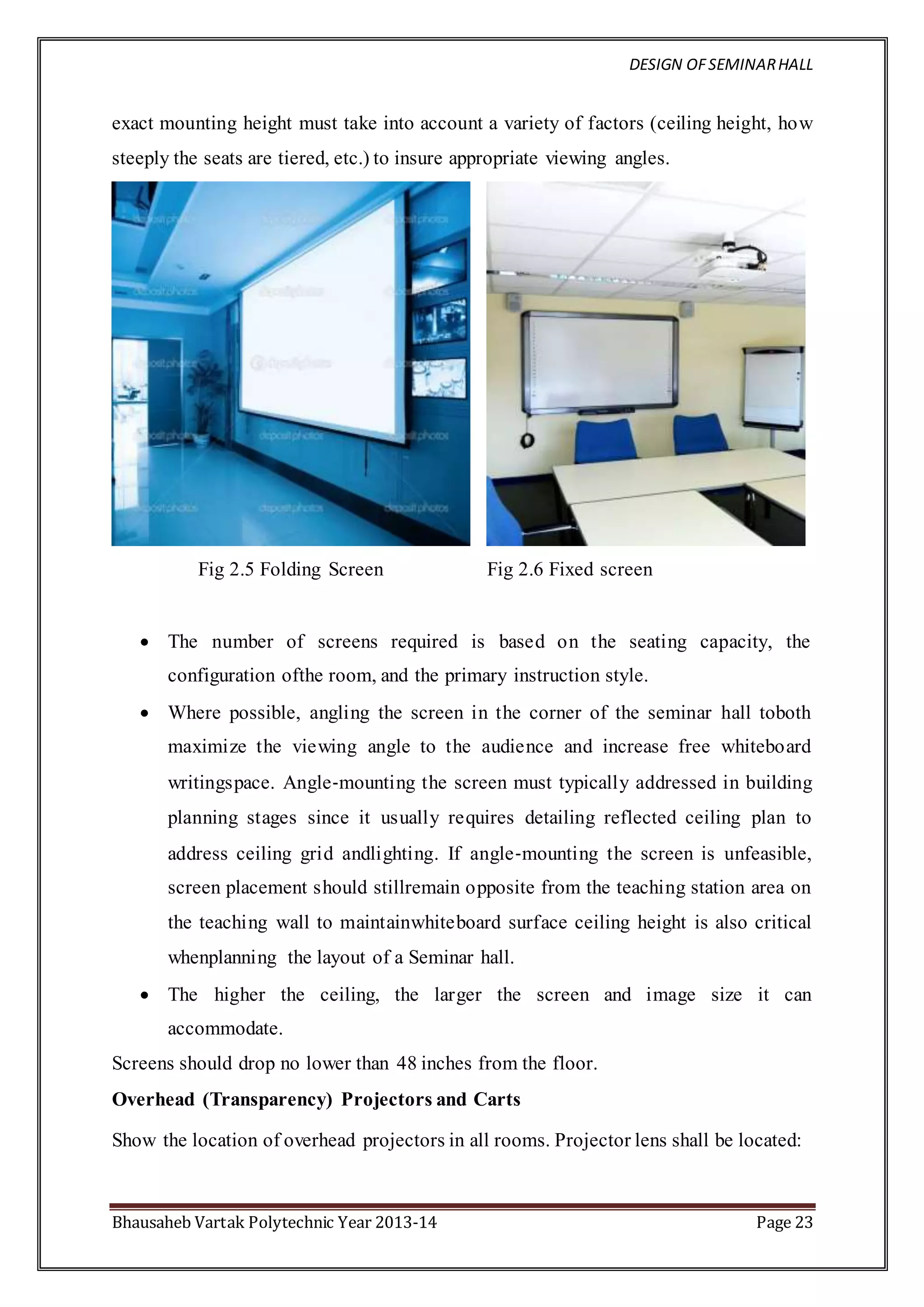 DESIGN OF SEMINAR HALL PROJECT DOCUMENT | DOCX