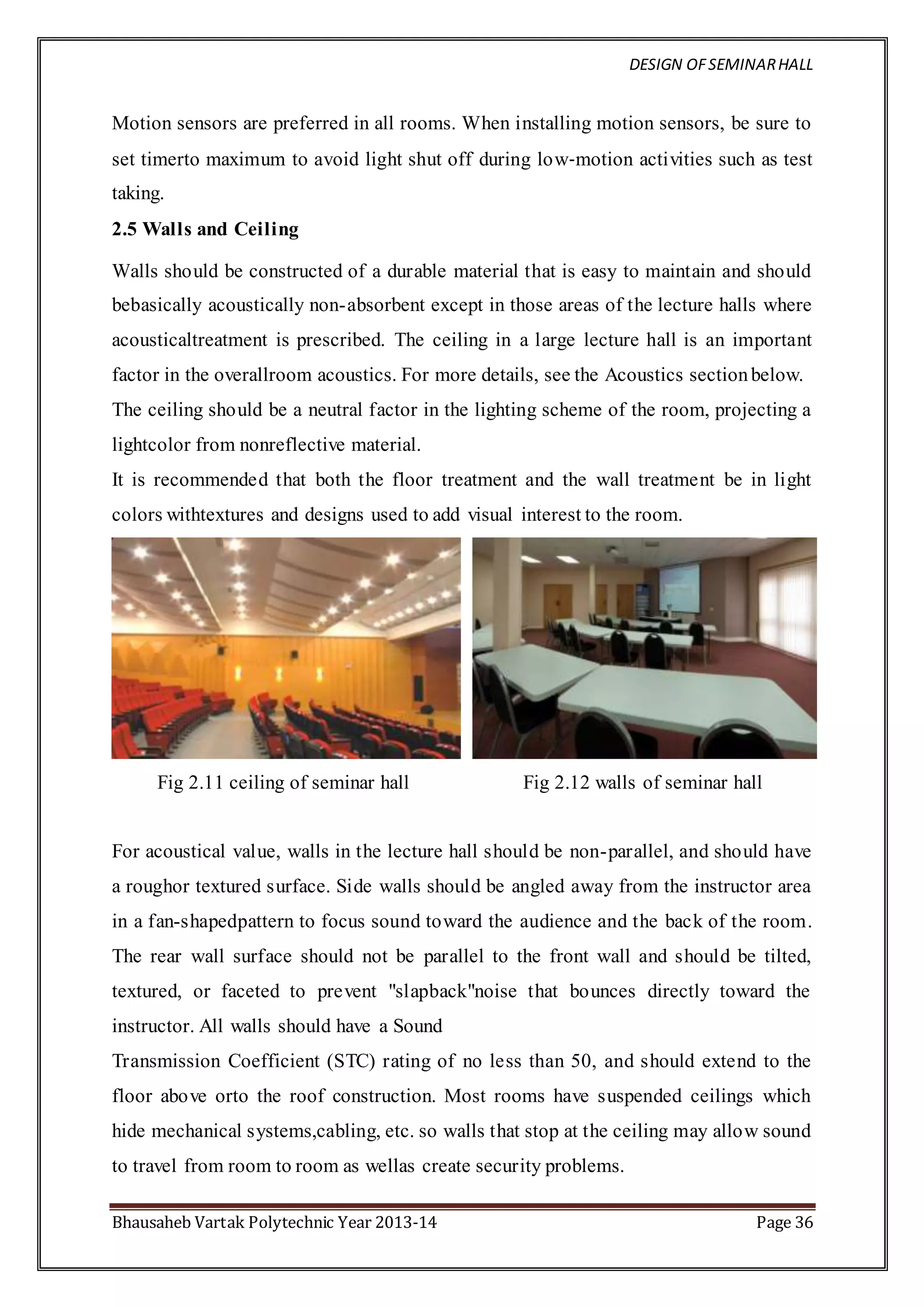 DESIGN OF SEMINAR HALL PROJECT DOCUMENT | DOCX