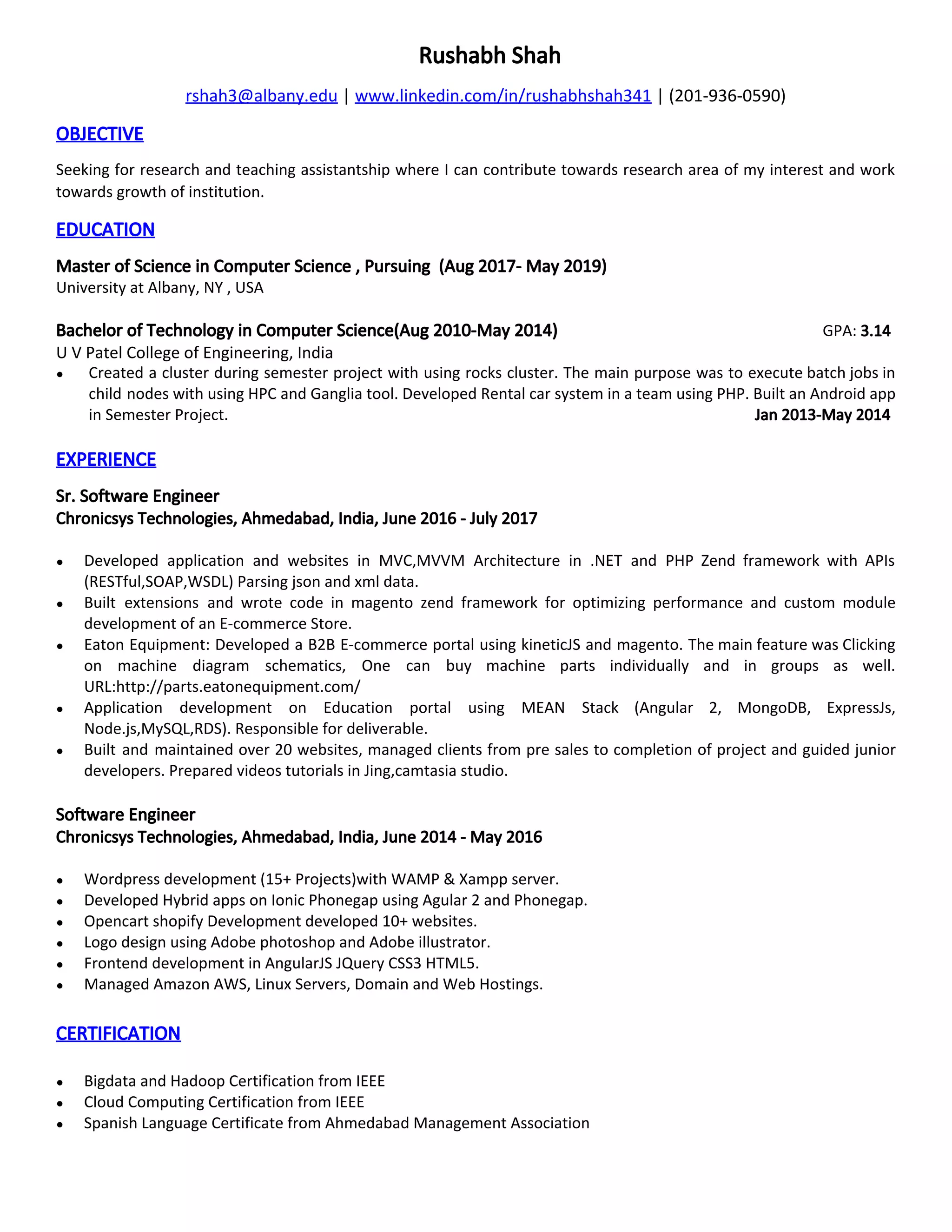 Rushabh shah cv f | PDF