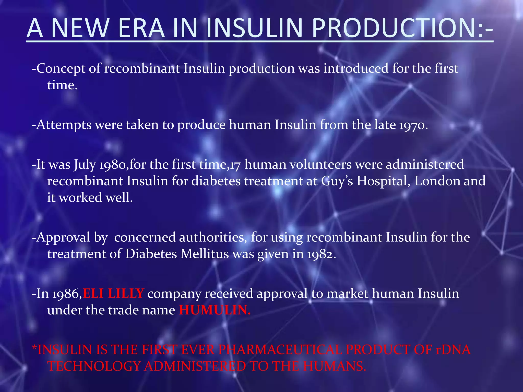 Rusham presentation on human insulin | PPTX
