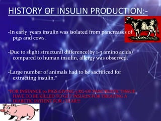 Rusham presentation on human insulin | PPTX