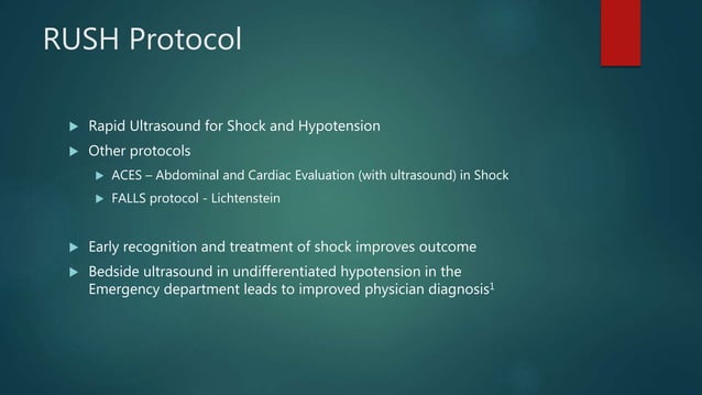 Use of bedside ultrasound in shock: RUSH protocol | PPTX | Death ...