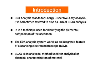 ( EDAX)energy Dispersive xray spectroscopy | PDF