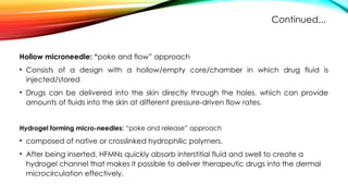 Microneedle in Transdermal Drug Delivery System | PPTX