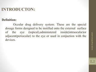 Occular Drug Delivery System | PPT