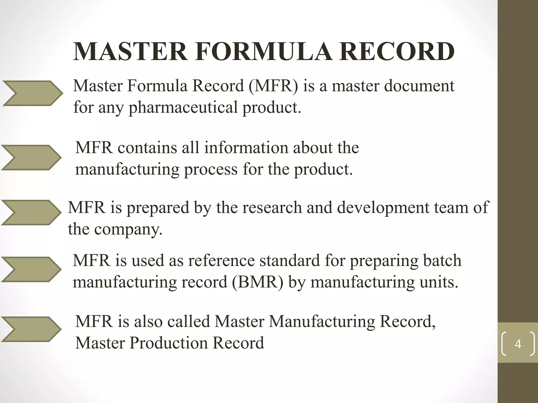 Documentation In Pharmaceutical Industry(Master Formula Record,DMF ...
