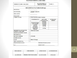 Documentation In Pharmaceutical Industry(Master Formula Record,DMF ...