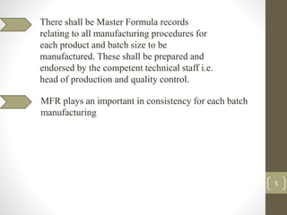 Documentation In Pharmaceutical Industry(Master Formula Record,DMF ...