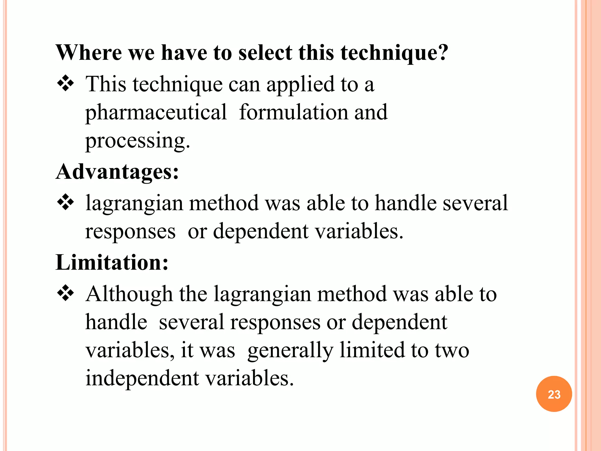 Optimization Technique In Pharmaceutical Formulation(Cocept,Parameters ...
