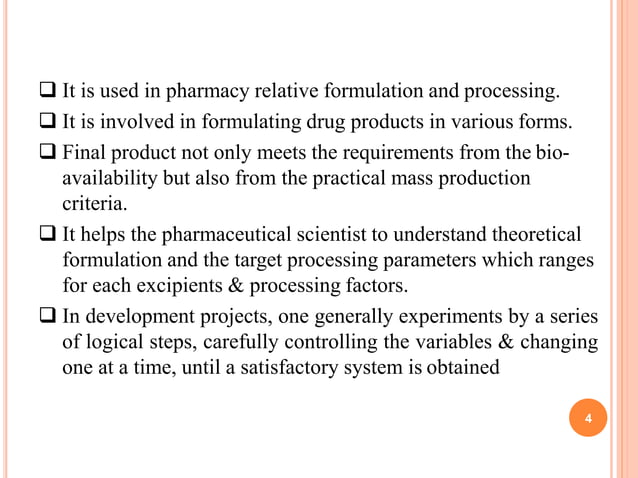 Optimization Technique In Pharmaceutical Formulation(Cocept,Parameters ...