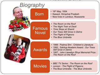 Ruskin bond | PPTX