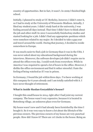 Ruslan Goryukhin's wife, general facts about Ann Huston | DOCX