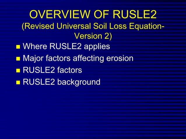 RUSLE2 slide set2.ppt | Geography | Science