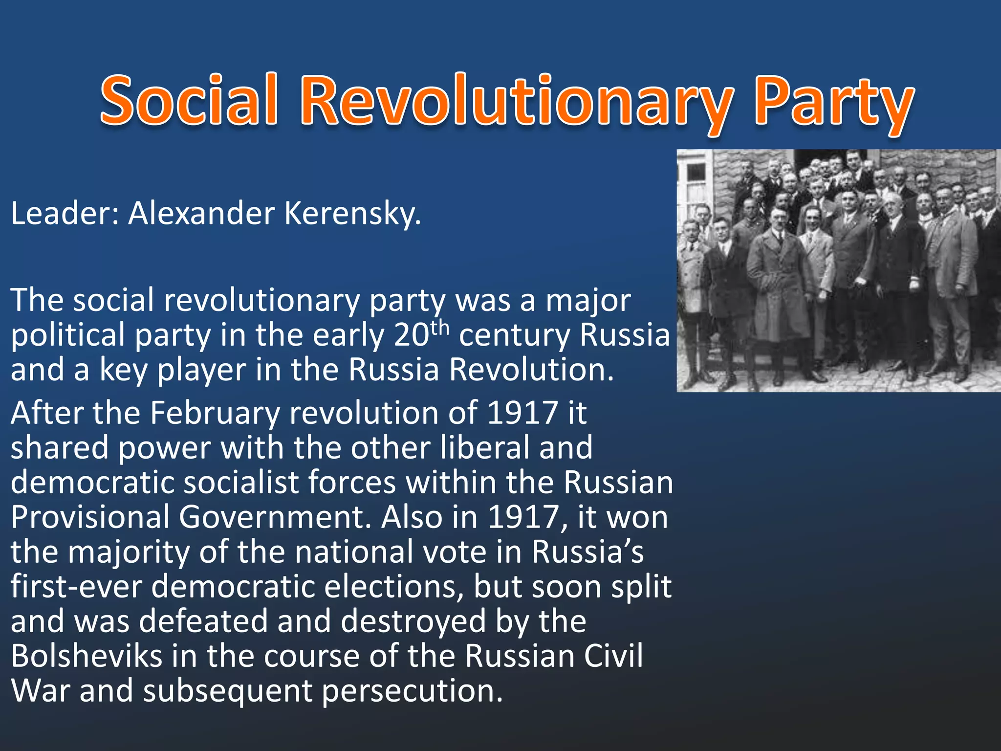Russian Revolution Political Groups | PPTX
