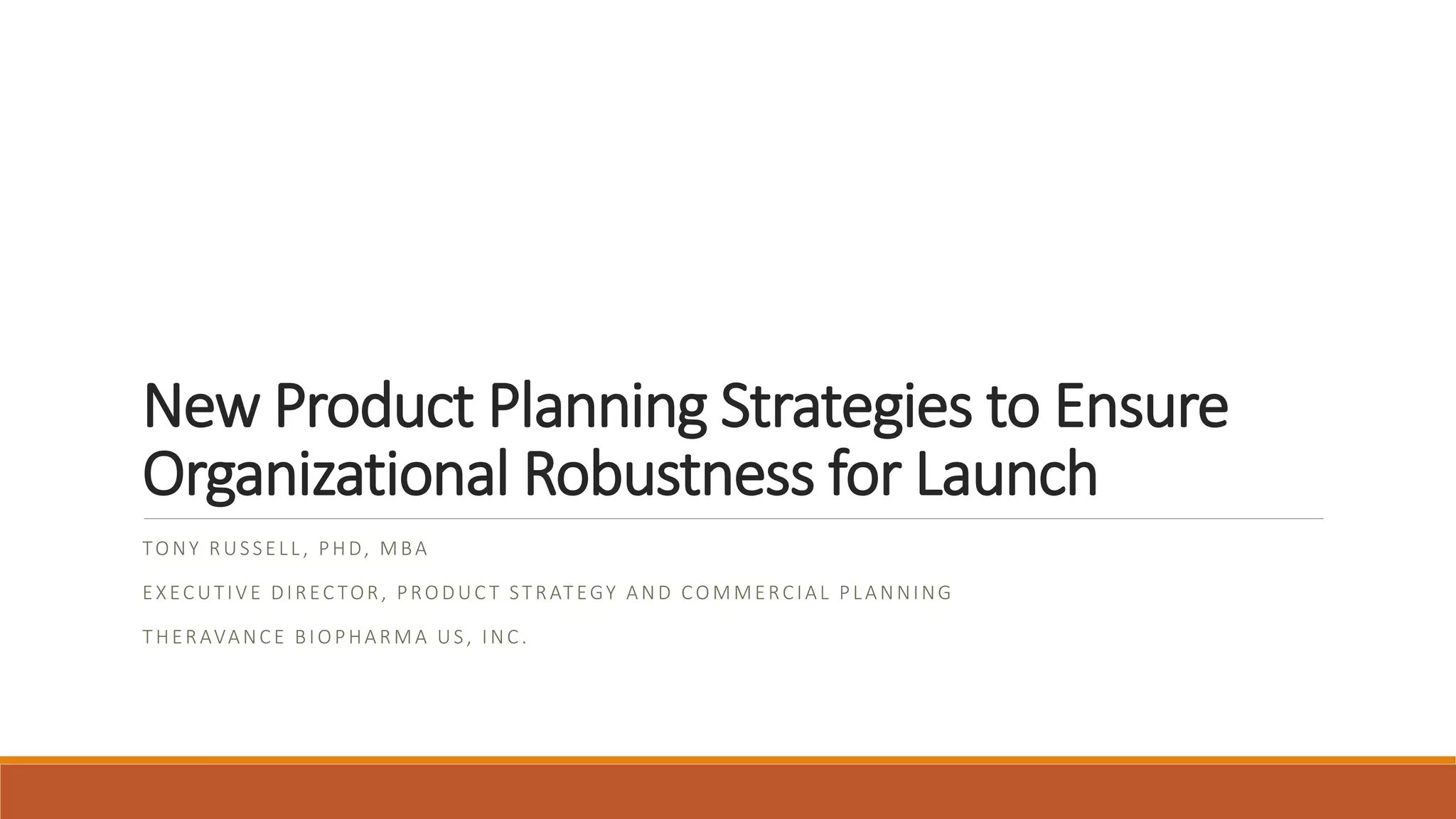 New Product Planning Strategies to Ensure Organizational Robustness for ...