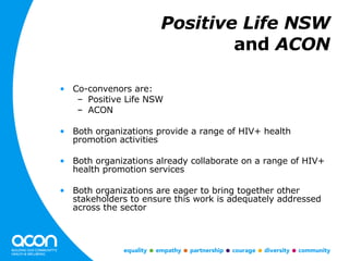 NSW HIV+ Health Promotion Interagency | PPT