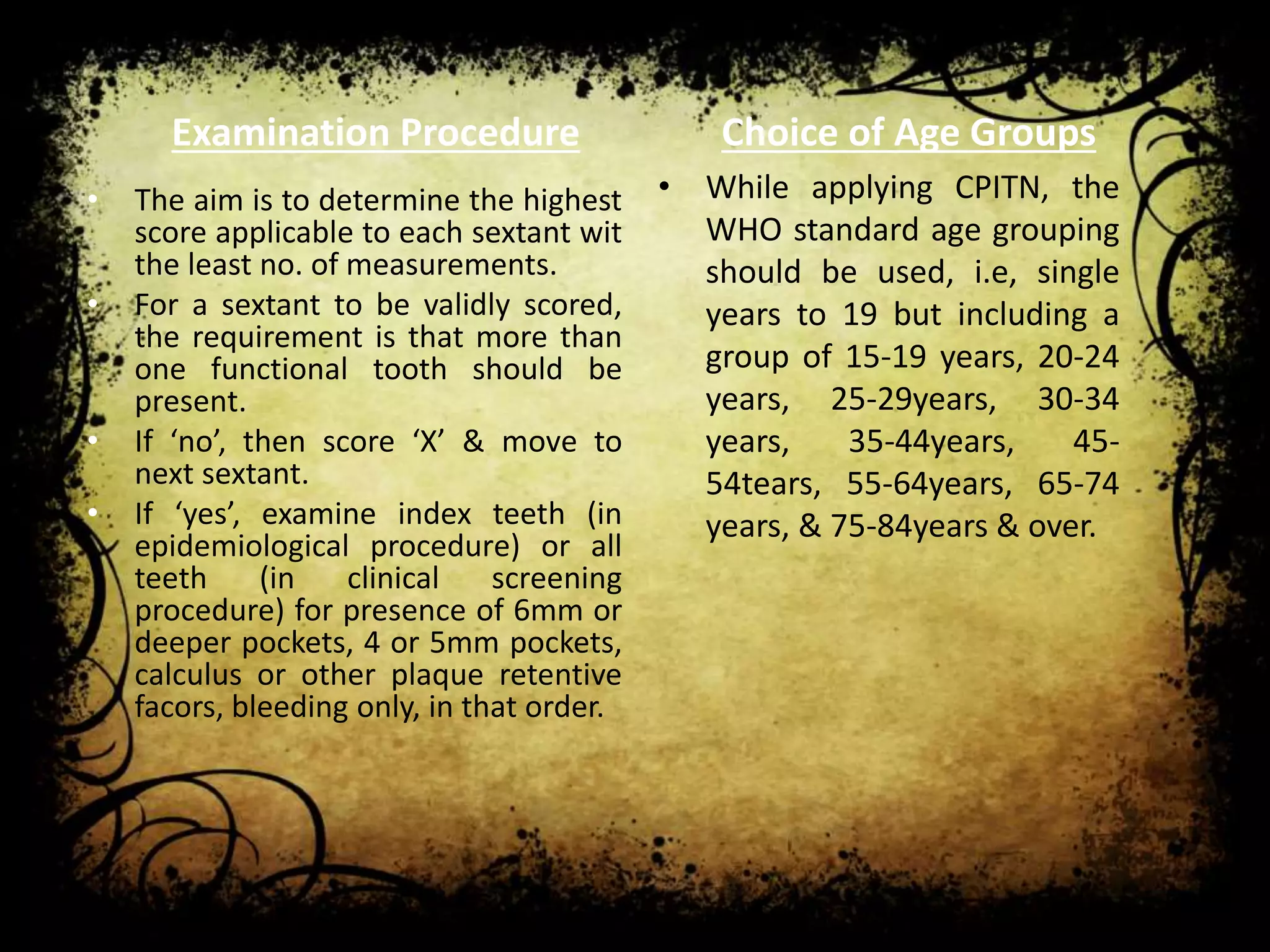 Russell’s Periodontal Index & CPITN Probe | PPTX