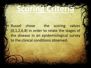 Russell’s Periodontal Index & CPITN Probe | PPTX