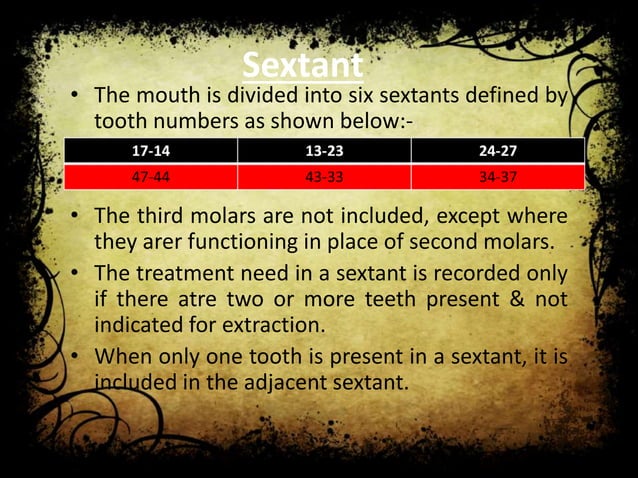 Russell’s Periodontal Index & CPITN Probe | PPTX | Oral care | Personal ...