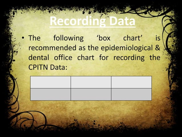 Russell’s Periodontal Index & CPITN Probe | PPTX | Oral care | Personal ...