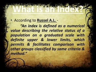 Russell’s Periodontal Index & CPITN Probe | PPTX
