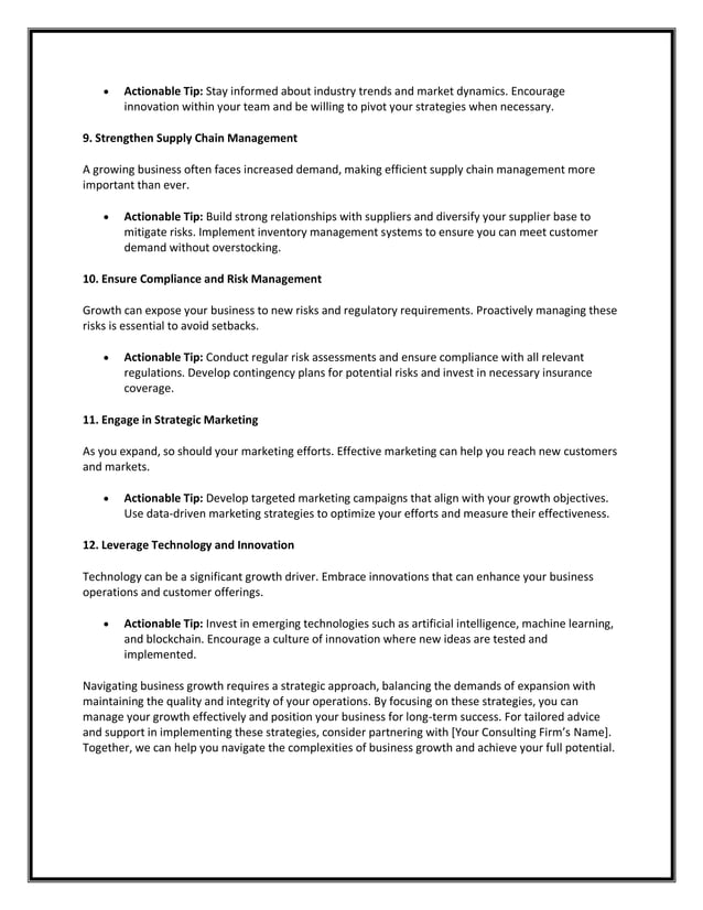 Russell VanBrocklen - Strategies for Navigating Business Growth.pdf | Business | Business and ...