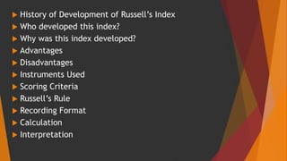 RUSSELS PERIODONTAL INDEX- periodontology | PPTX
