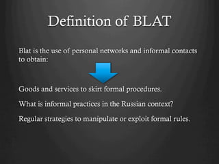 Business in Russia - Blat | PDF