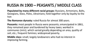 CAMBRIDGE AS HISTORY: THE RUSSIAN REVOLUTION MODULE. RUSSIA IN 1900 | PPT