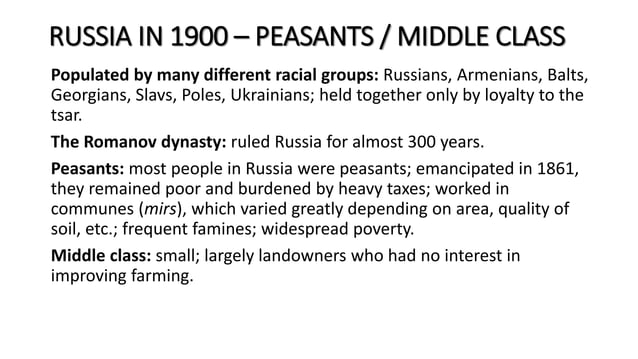 CAMBRIDGE AS HISTORY: THE RUSSIAN REVOLUTION MODULE. RUSSIA IN 1900 | PPT