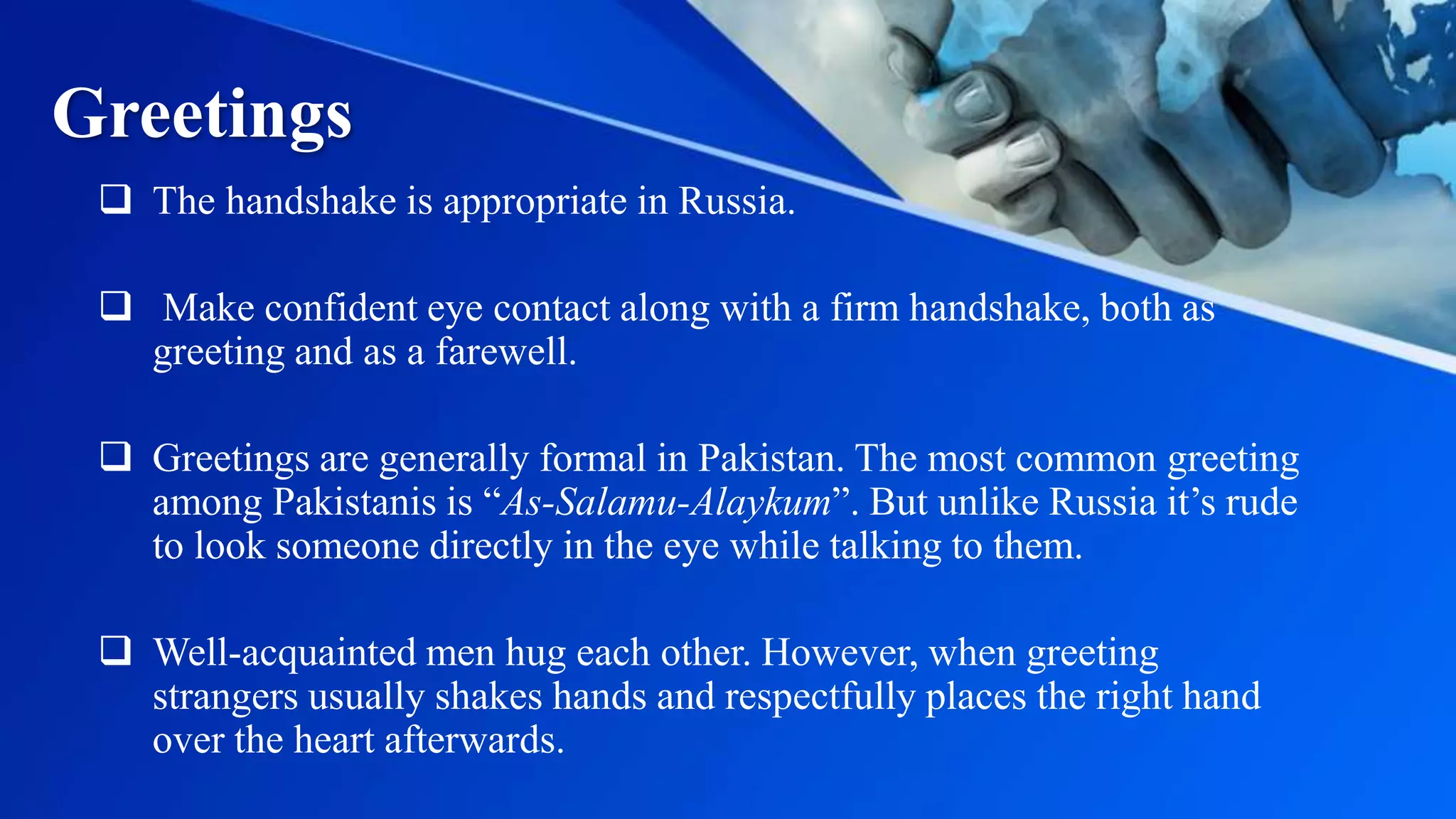 Pakistan And Russia Non-verbal communication | PPT