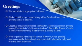 Pakistan And Russia Non-verbal communication | PPT
