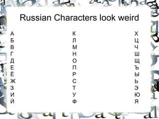 Russian Alphabet English Equivalent