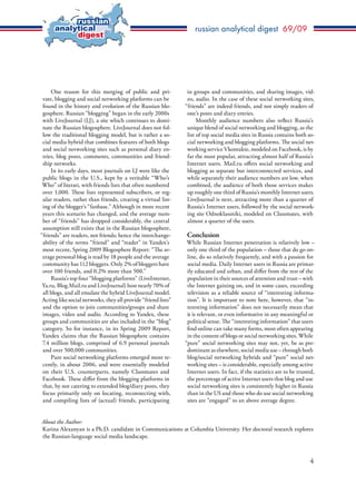 Russian Analytical Digest 69 - Blogging and Russian Politics | PDF