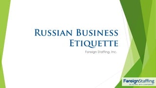 Russian business etiquette | PDF