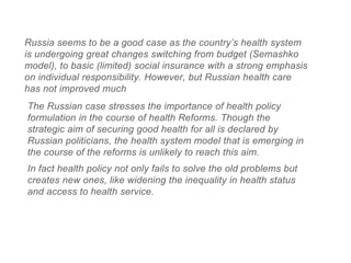 Russian federation health system | PPTX