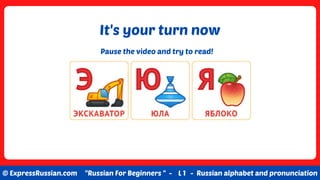 Russian for beginners - Russian alphabet and pronunciation | PDF
