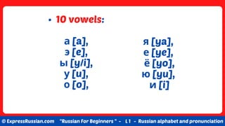 Russian for beginners - Russian alphabet and pronunciation | PDF ...