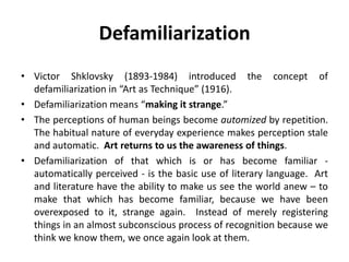 Literary Criticism, II, Russian formalism | PPT