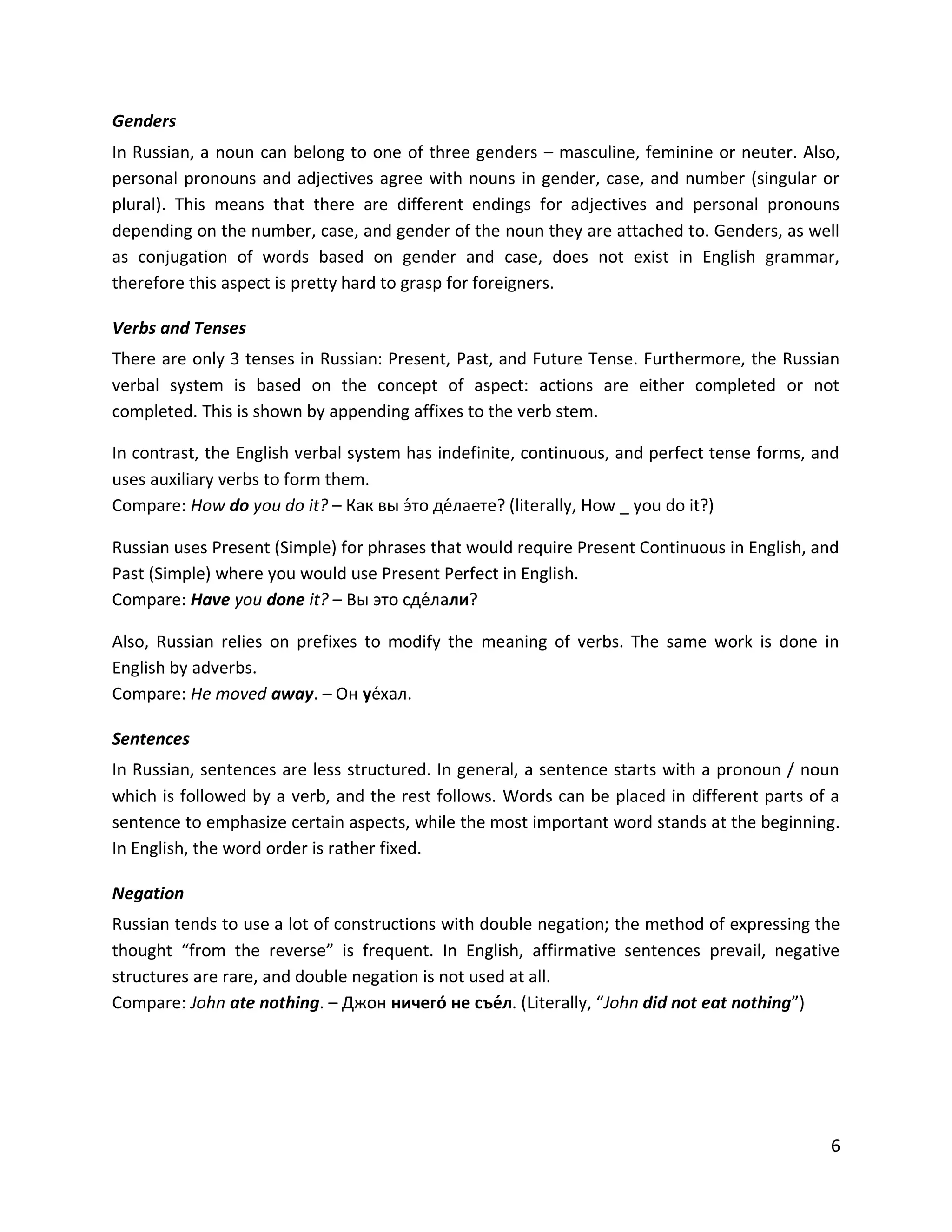 Russian Grammar Book (free extract) | PDF