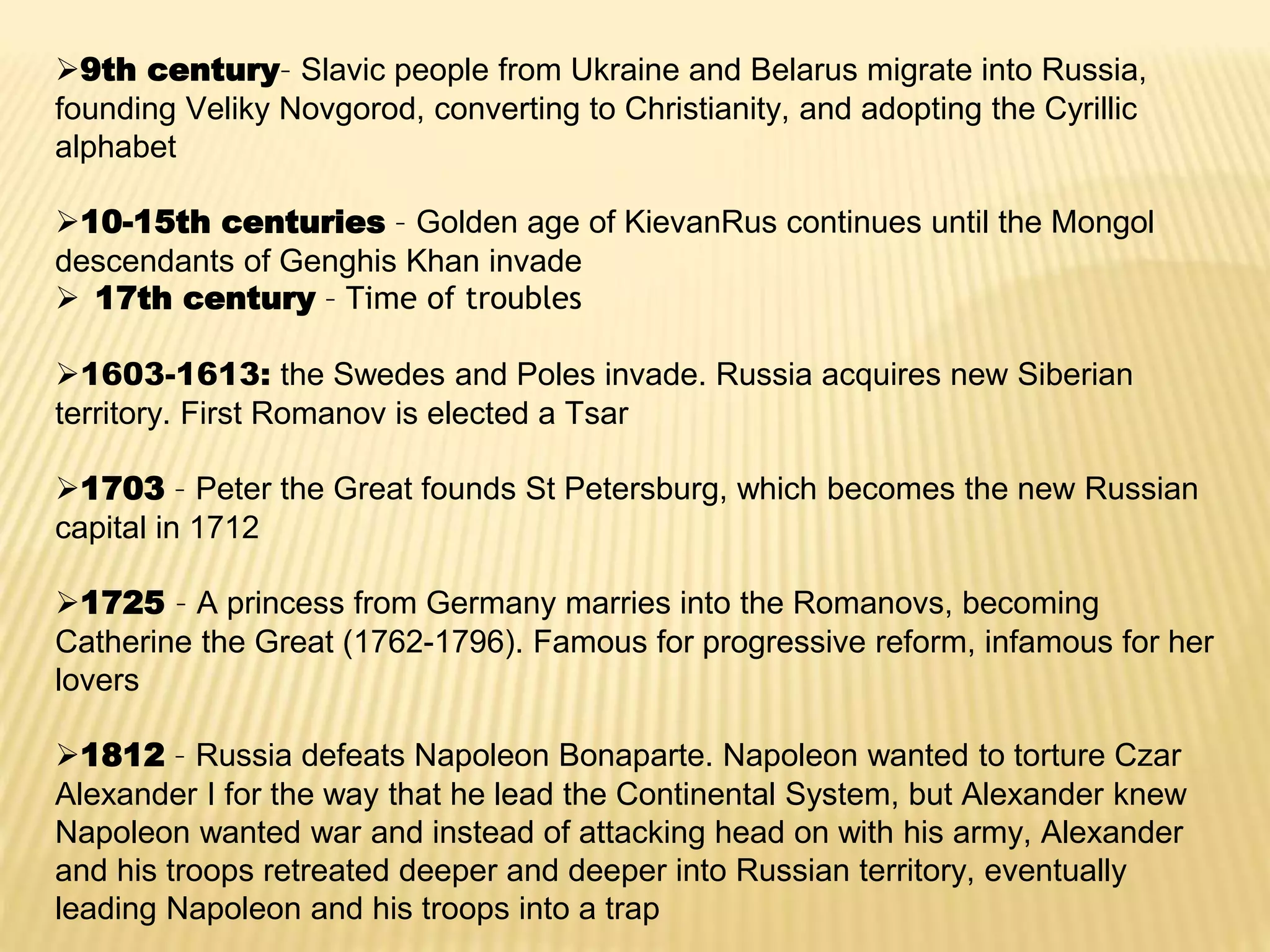 Russian history a timeline | PPTX